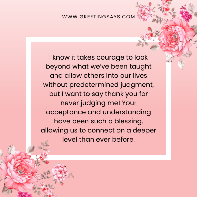 Thank You for Not Judging Me