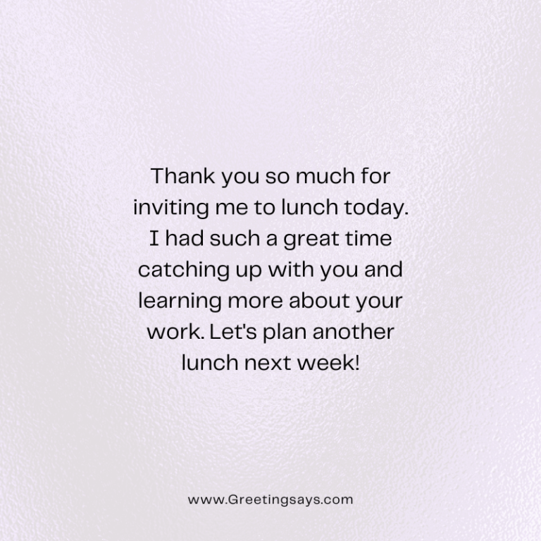 Thank You for Lunch Messages